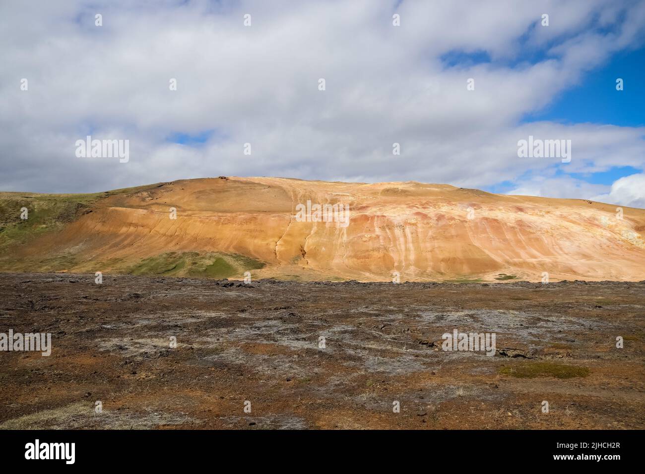 The volcanic landscape around Leirhnjukur volcano in Iceland - sulphur ...