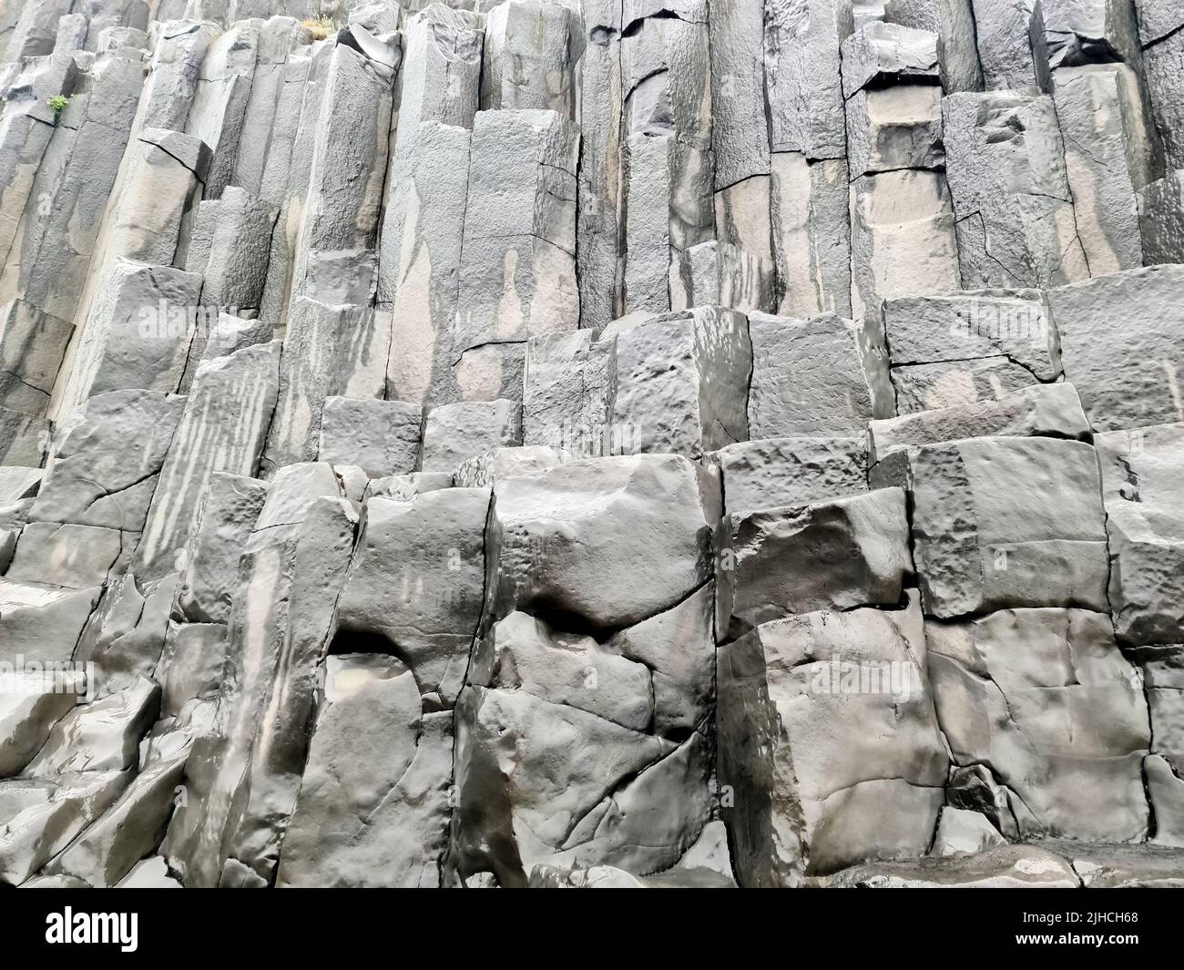 Amazing basalt rock structures at Endless Black Beach of Iceland Stock ...