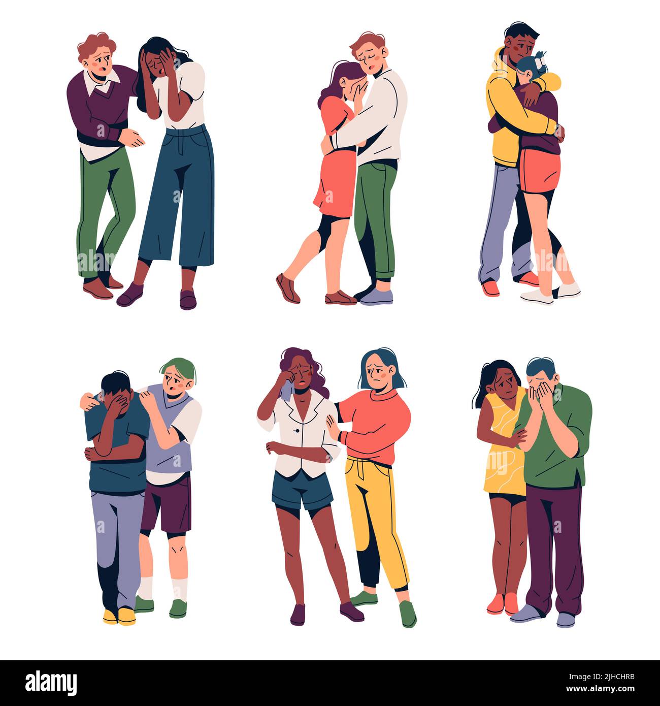 Sad friends Stock Vector Images - Alamy