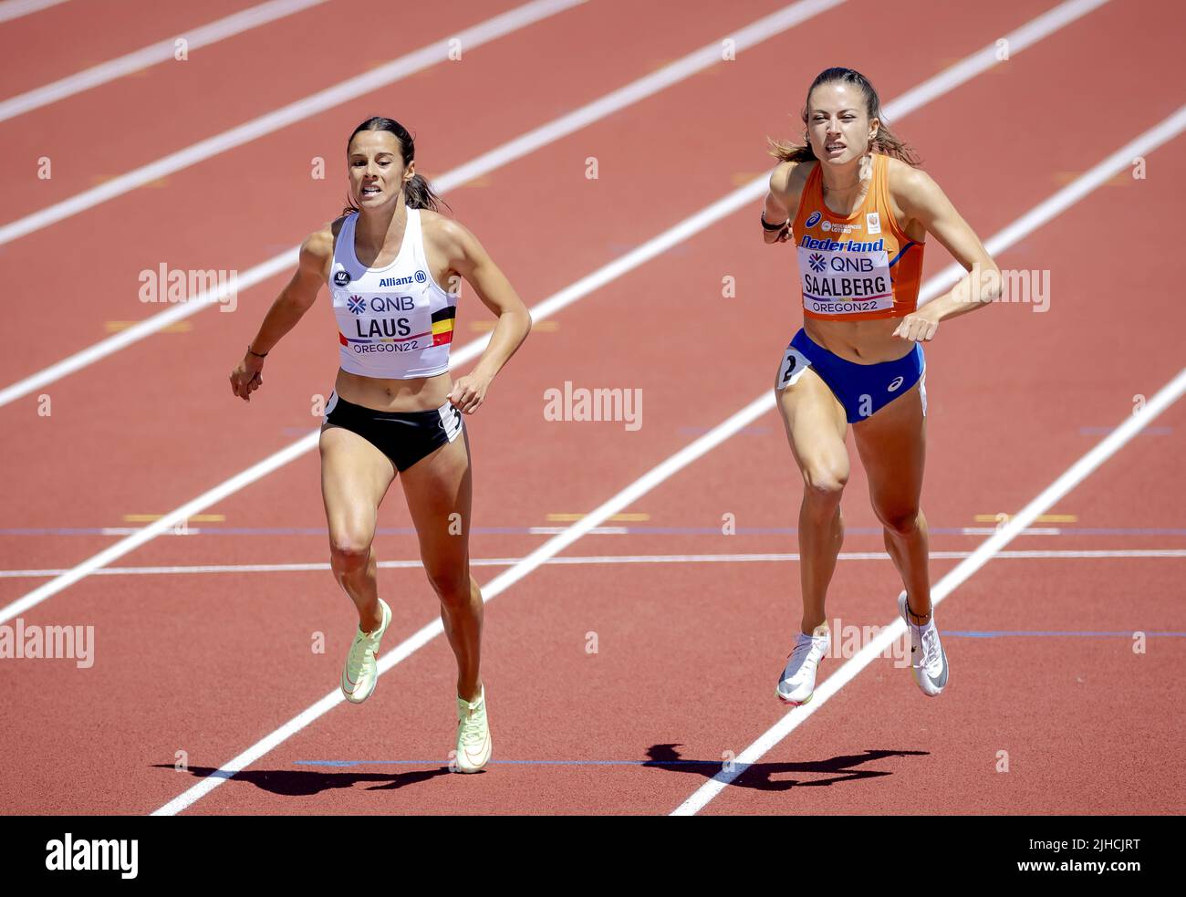 EUGENE - Eveline Saalberg during the 400m qualifying session on the third day of the World ...