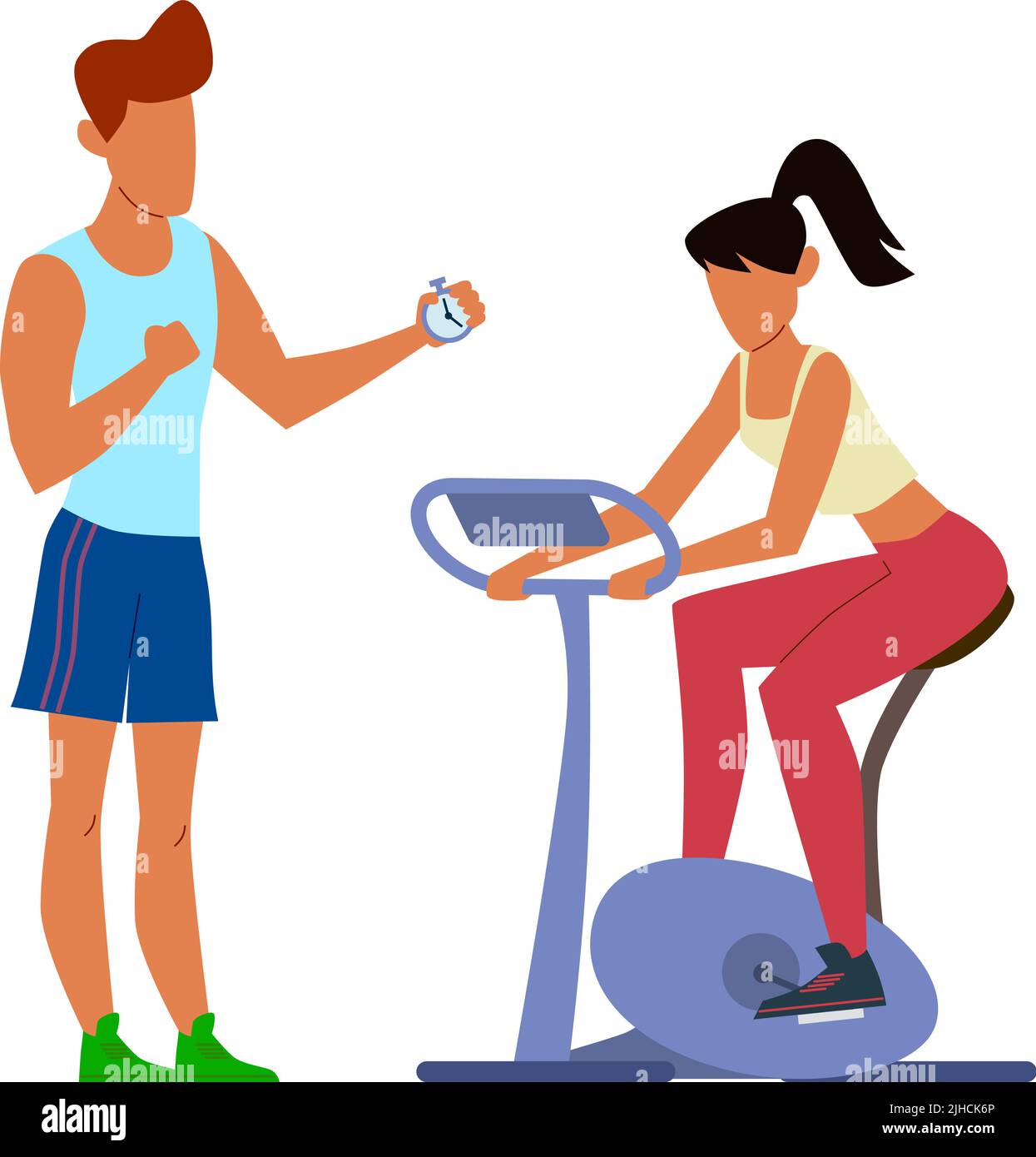 Athletic woman cardio training on Stock Vector Images - Alamy