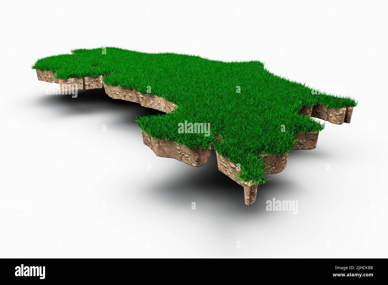 A 3D rendering of the Costa Rica map with soil and land geology Stock ...