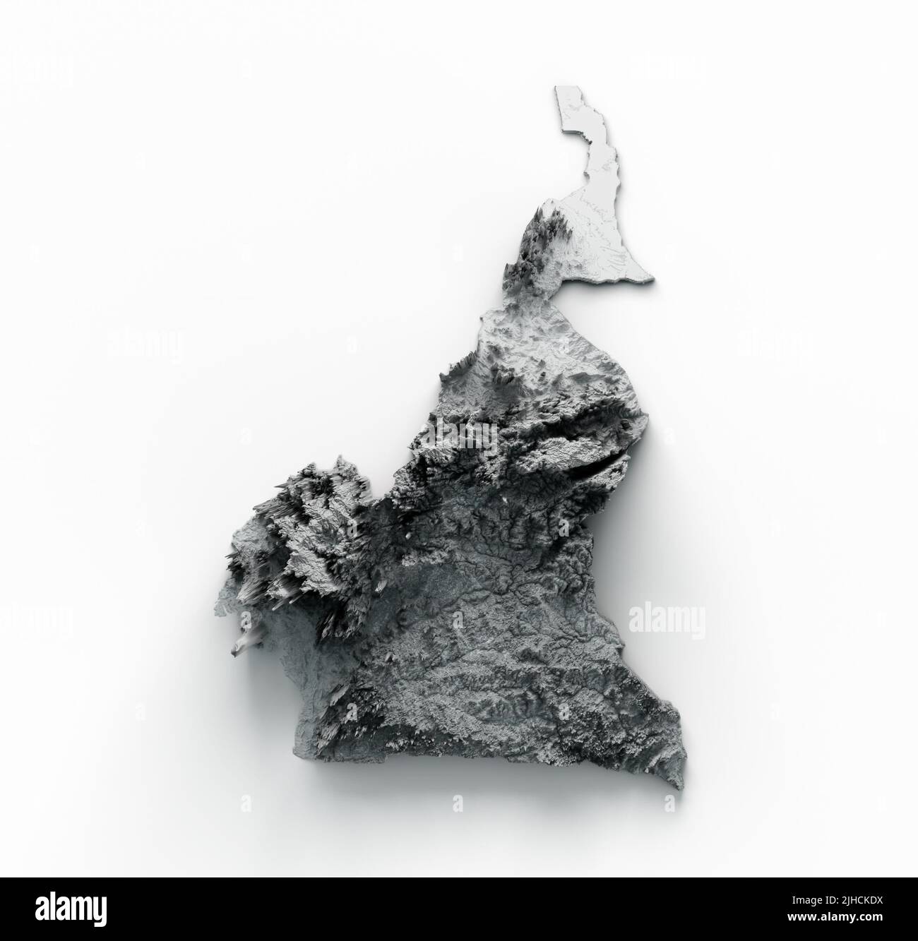 A 3D rendering of the Cameroon map with soil and land geology Stock ...