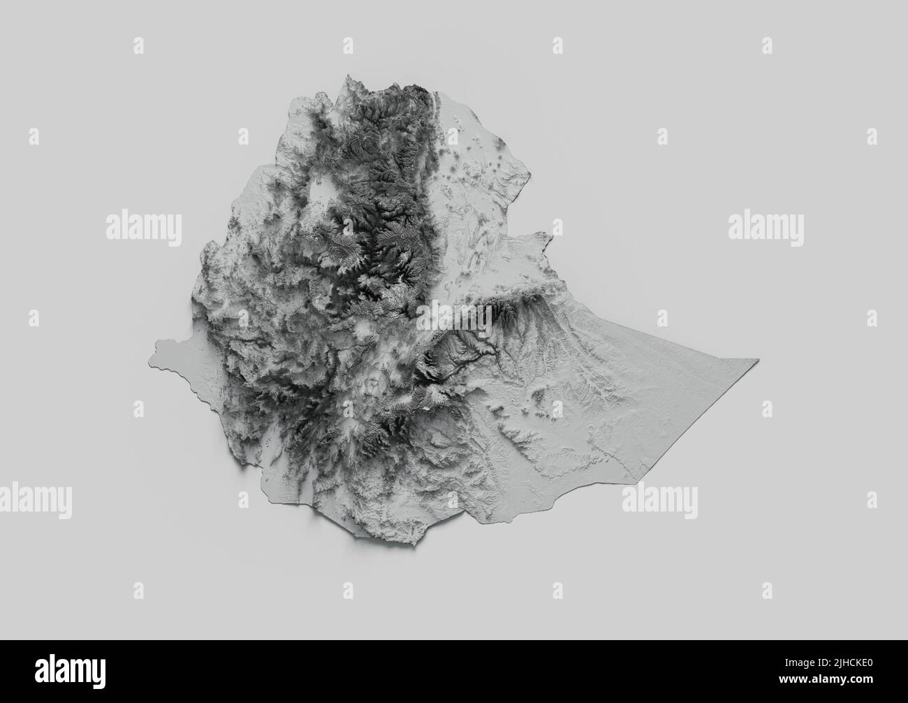 A 3D rendering of the Ethiopia map with soil and land geology Stock ...