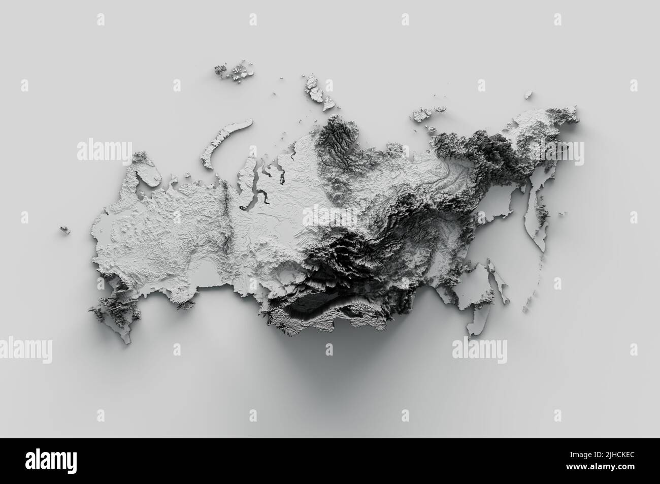 A 3D rendering of the Russian map with soil and land geology Stock ...
