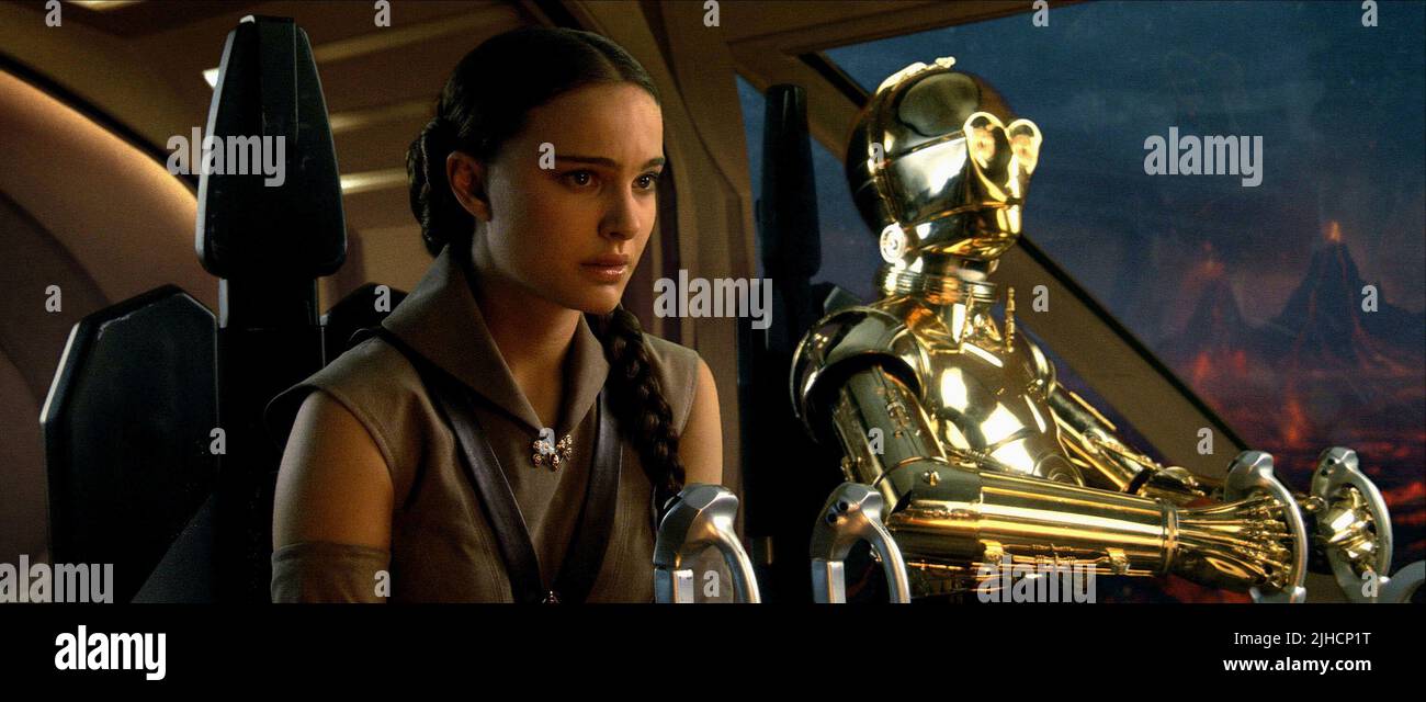 NATALIE PORTMAN, ANTHONY DANIELS AS C-3PO, STAR WARS: EPISODE III ...