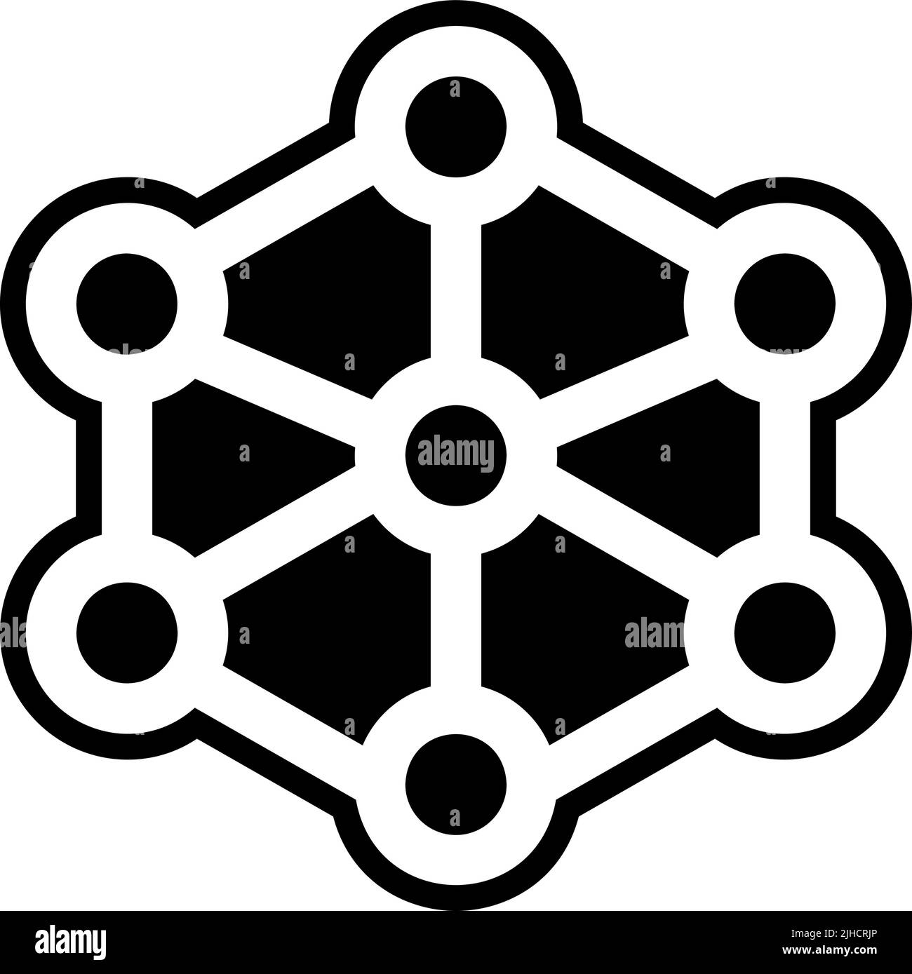 Hexagon chemical molecule formula Black and White Stock Photos & Images ...