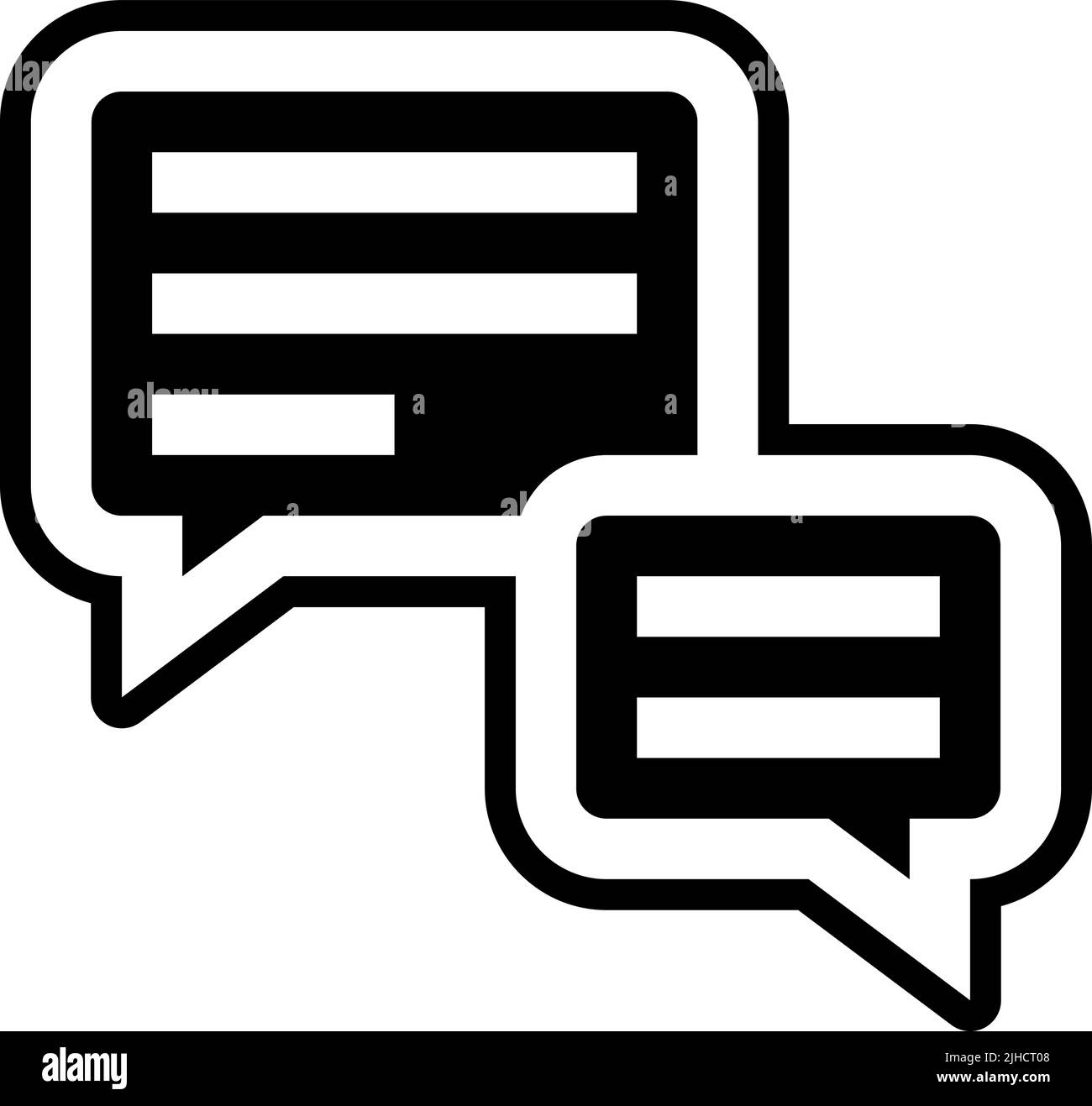 Dialogue communication icon logo design Black and White Stock Photos ...