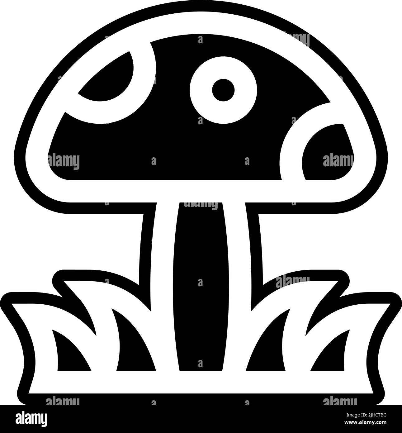 Mushroom green background Black and White Stock Photos & Images - Alamy