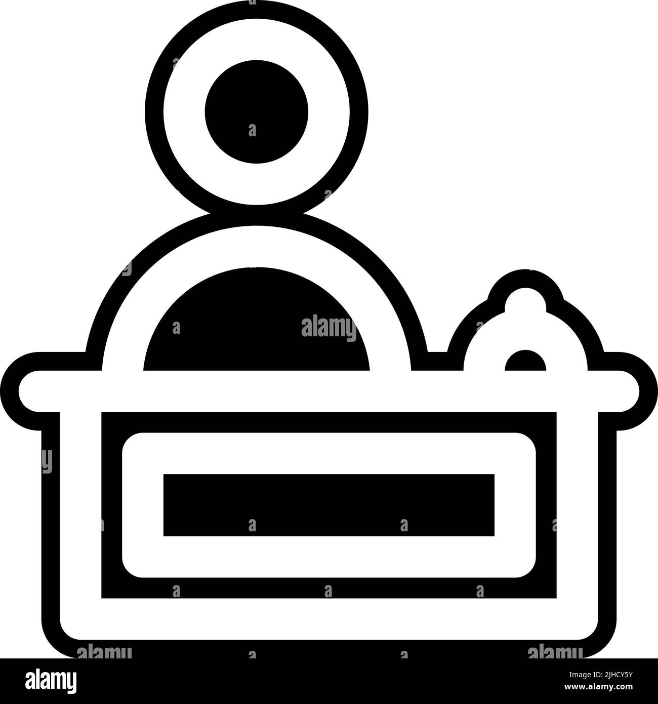 Reception registration table flat Stock Vector Images - Alamy