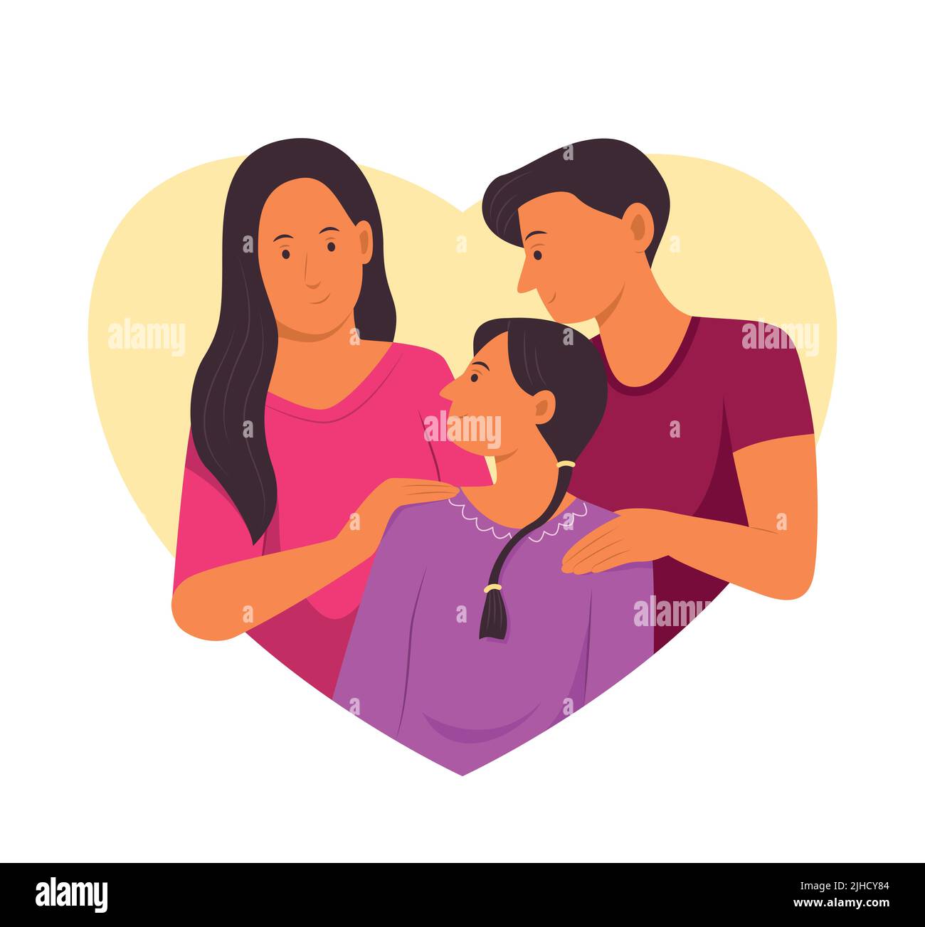 Child taking care of mum Stock Vector Images - Alamy