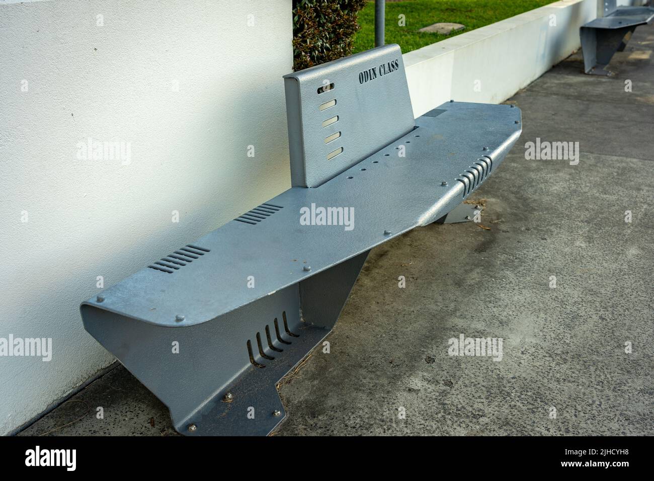 Brisbane, Australia - Metal bench stylized as a submarine Stock Photo ...