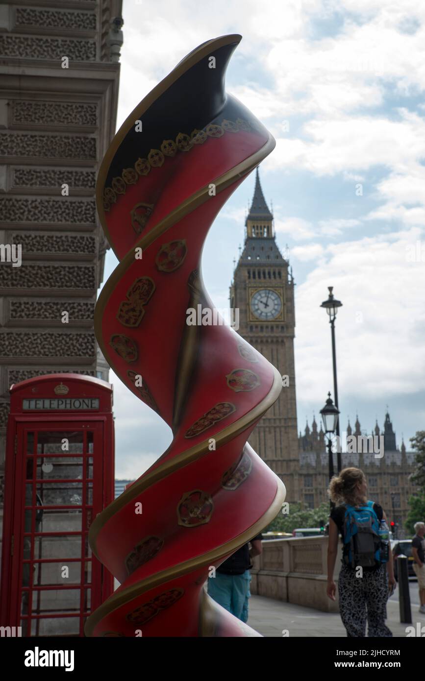 DNA helix in front of Big Ben Elizabeth Tower Stock Photo - Alamy