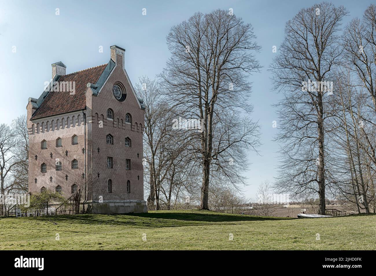 A beautiful view of Borgeby Castles Borjes Torn Landscape in Lomma ...