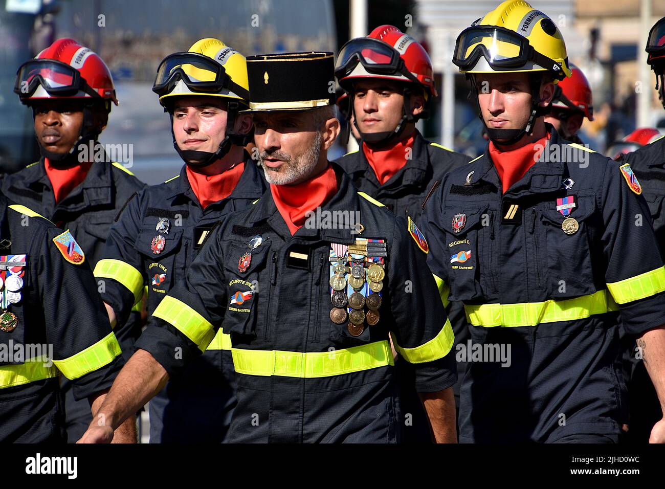 French civil security parade hi-res stock photography and images - Alamy