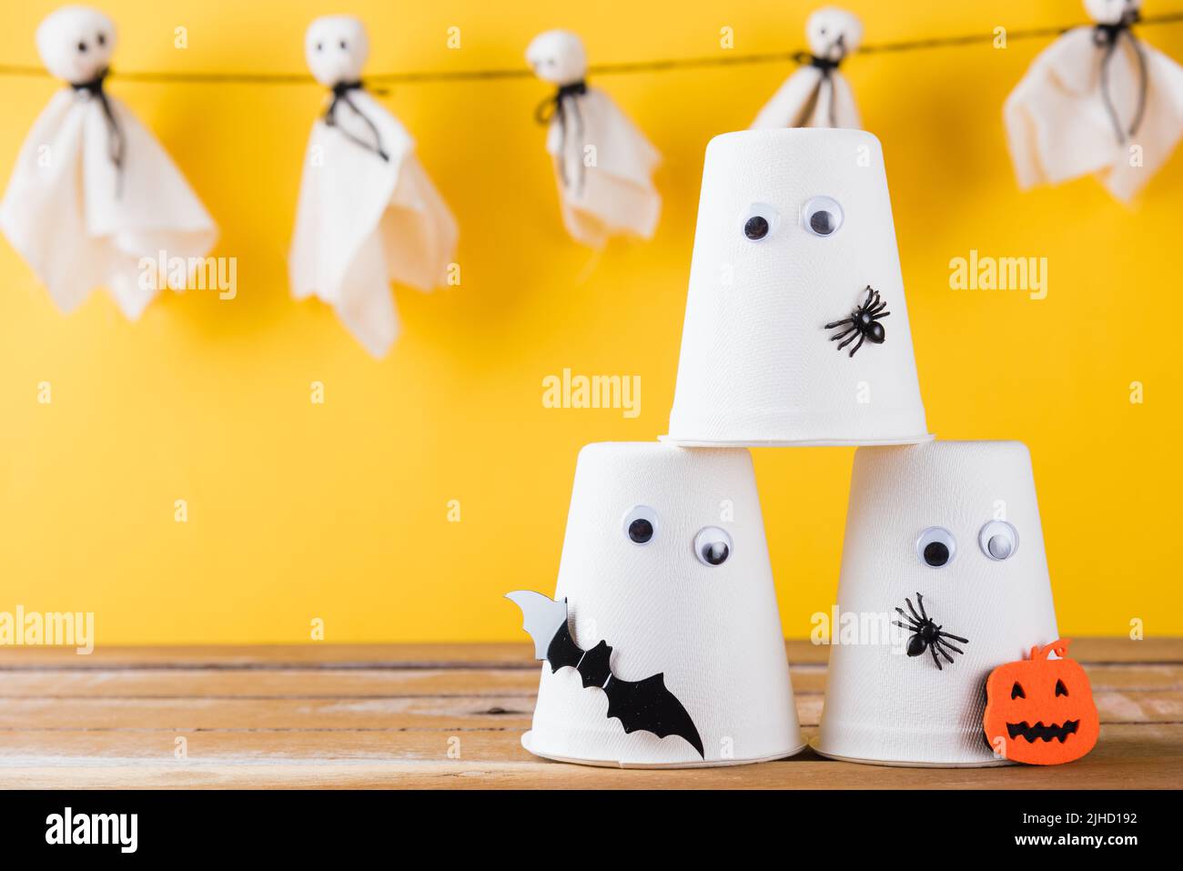 Funny Halloween day decoration party, Baby cute white ghost crafts ...