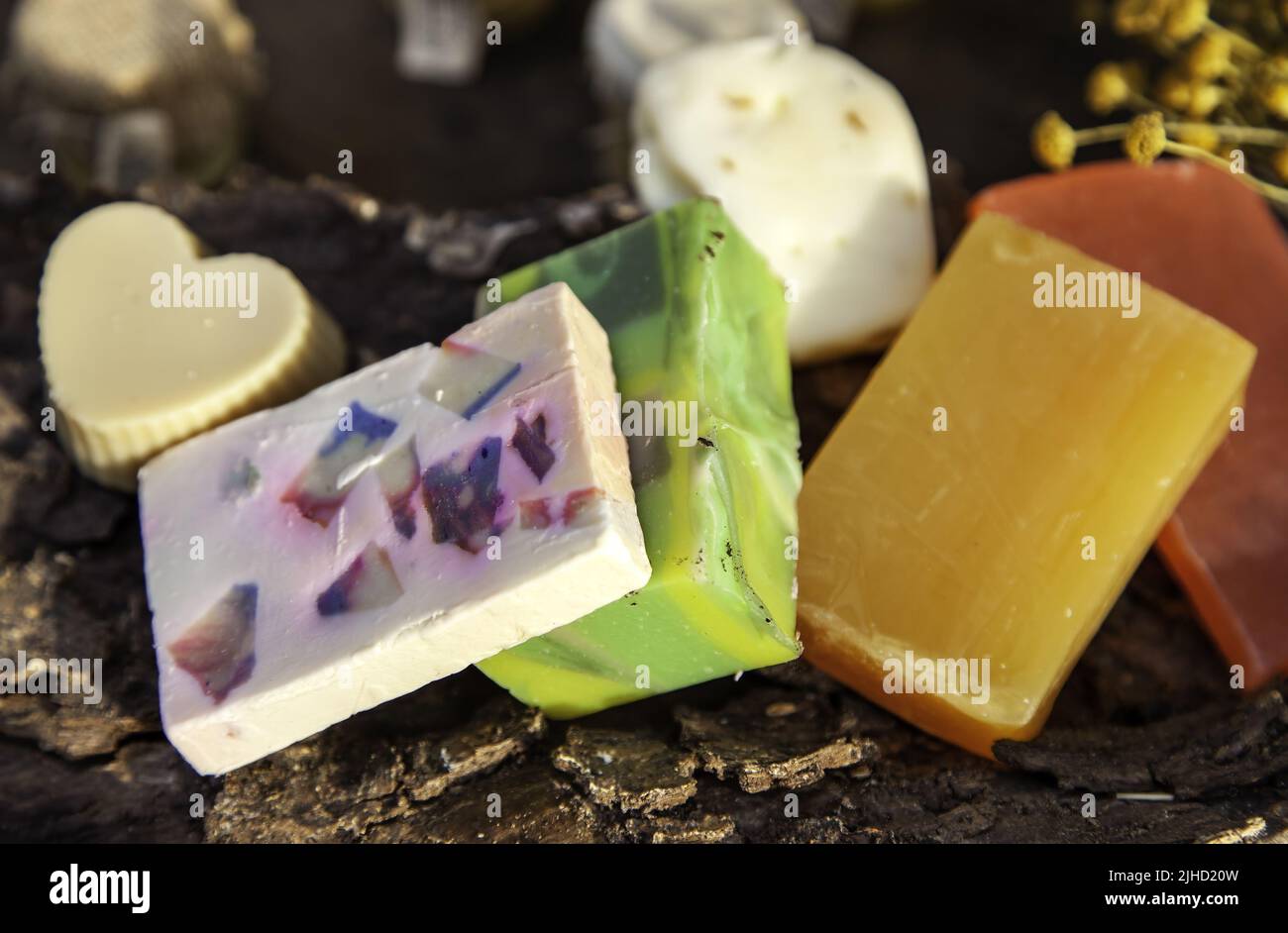 Detail of homemade soaps with shapes and colors Stock Photo - Alamy