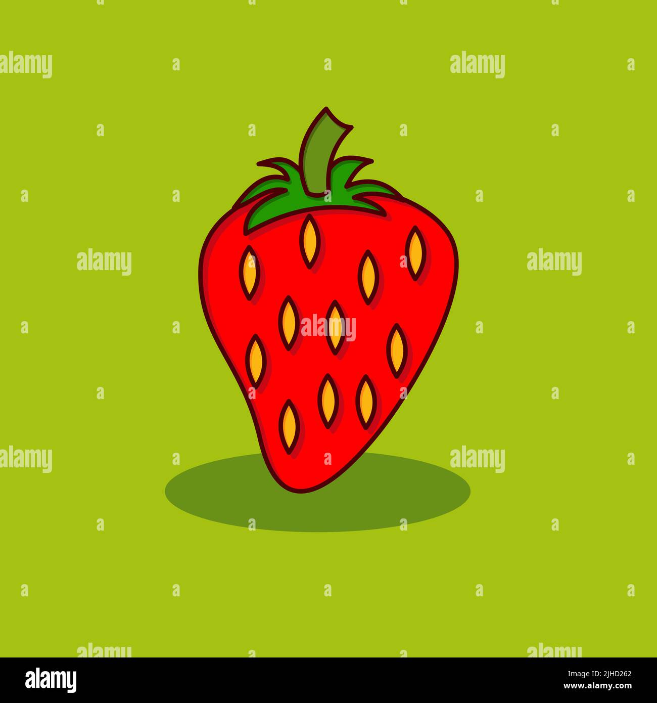 strawberry fruit cartoon vector illustration Stock Vector Image & Art ...