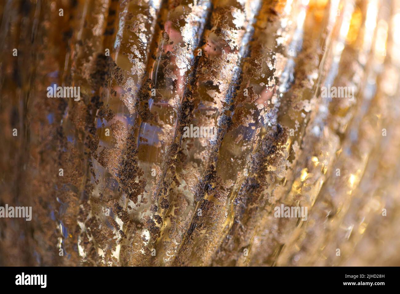 metallic s texture. Ribbed shiny surface.Shabby metal background with ...