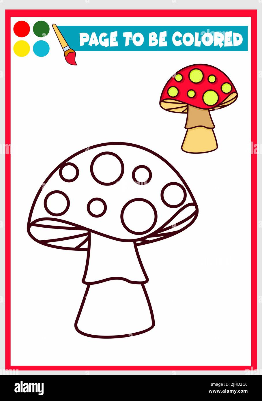 coloring book with cute mushroom Stock Vector Image & Art - Alamy