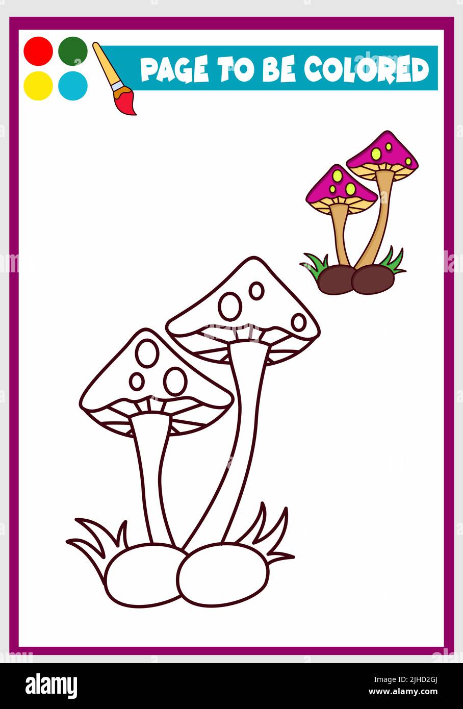 coloring book with cute mushroom Stock Vector Image & Art - Alamy