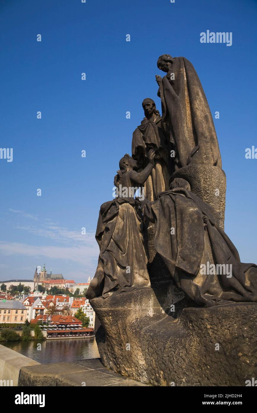 Statues on Charles Bridge, Prague, Czech Republic Stock Photo - Alamy