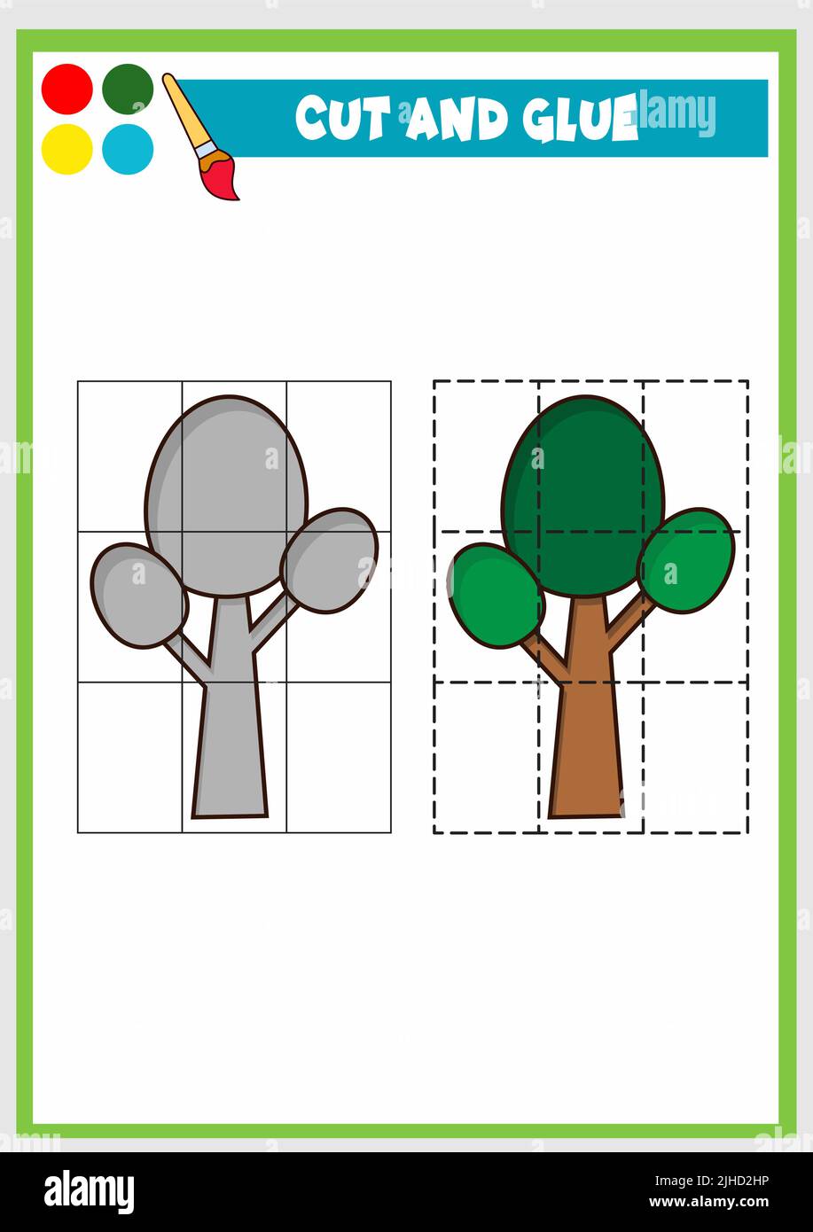 cut and glue the trees Stock Vector Image & Art - Alamy