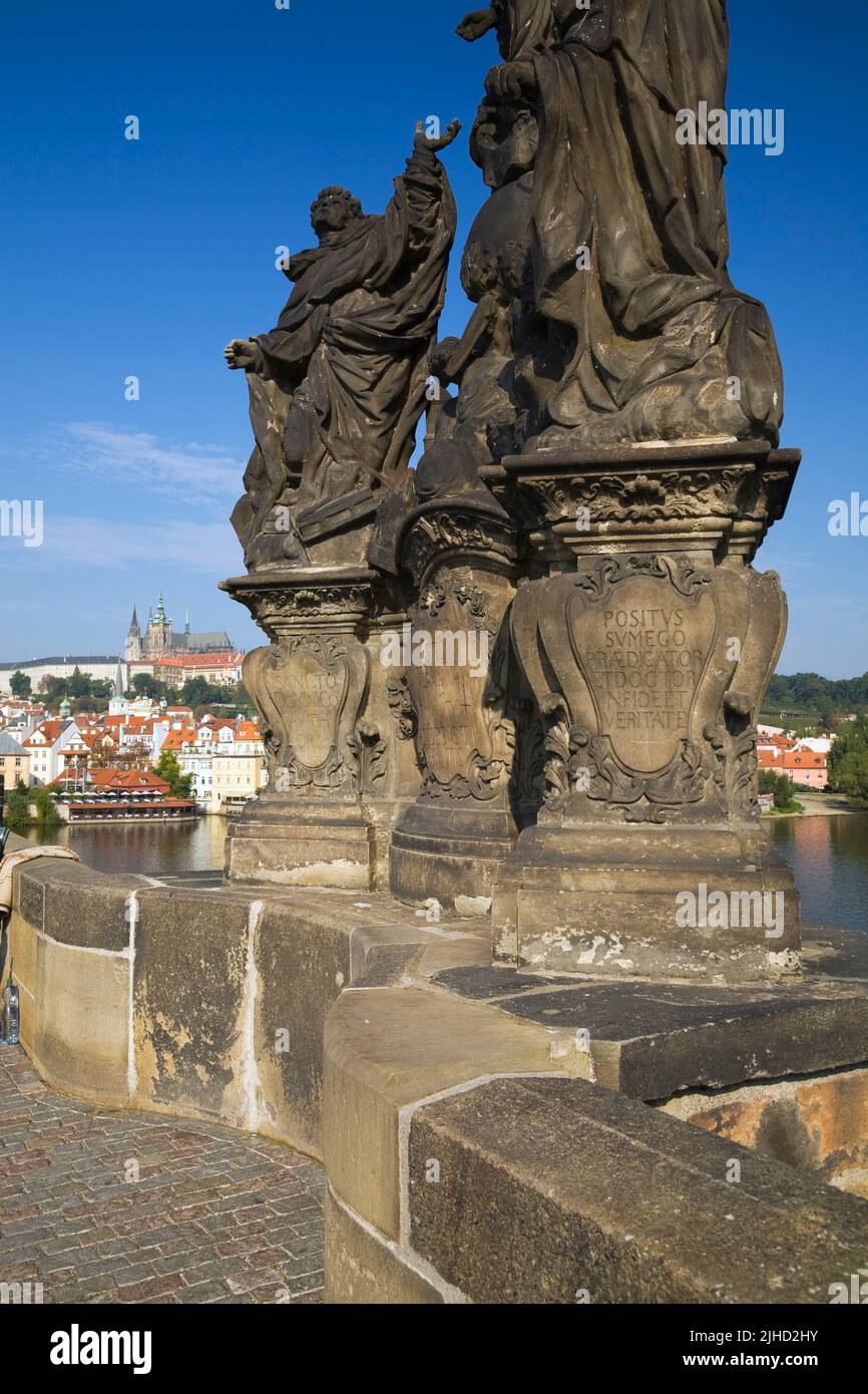 Statues on Charles Bridge, Prague, Czech Republic Stock Photo - Alamy