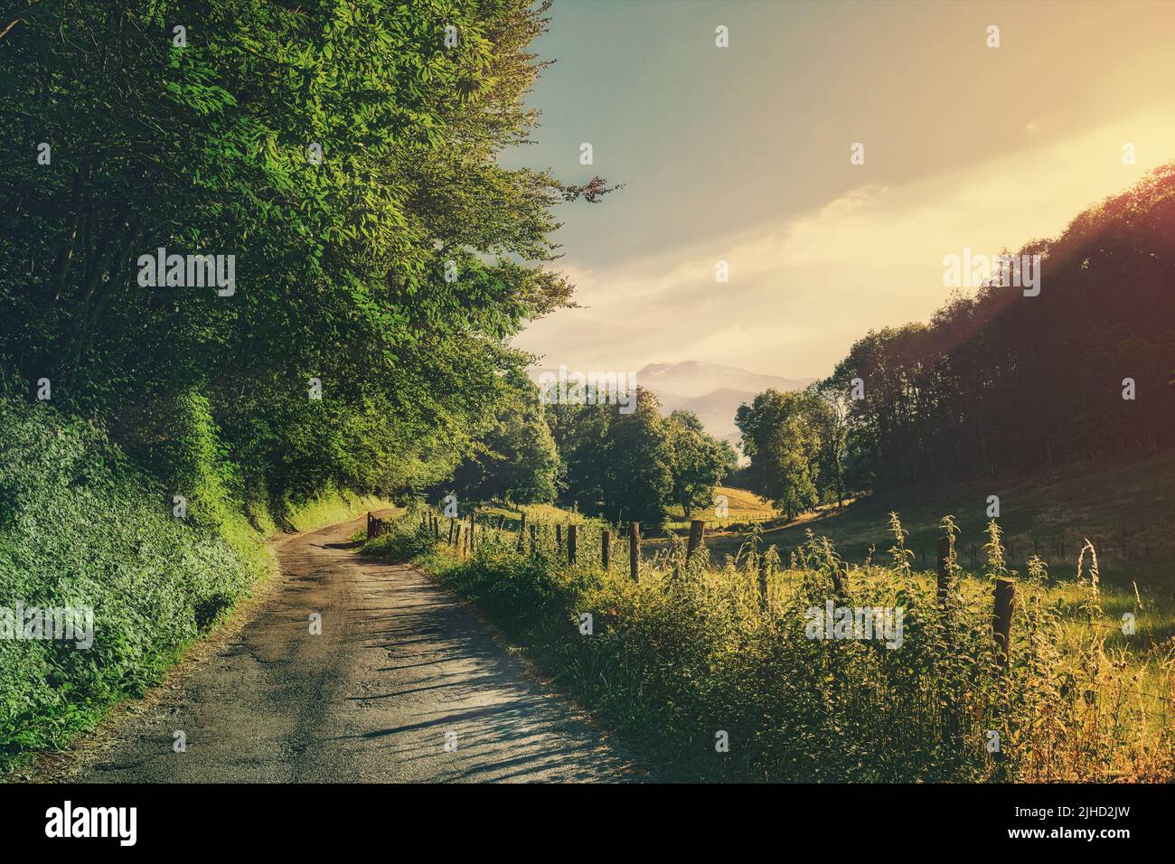 Countryside, farmland and forest - close to Lyon, France. A series of ...