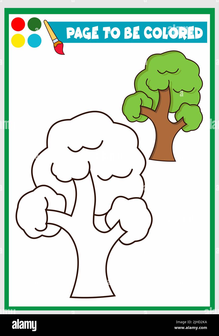 coloring book for kid the trees Stock Vector Image & Art - Alamy