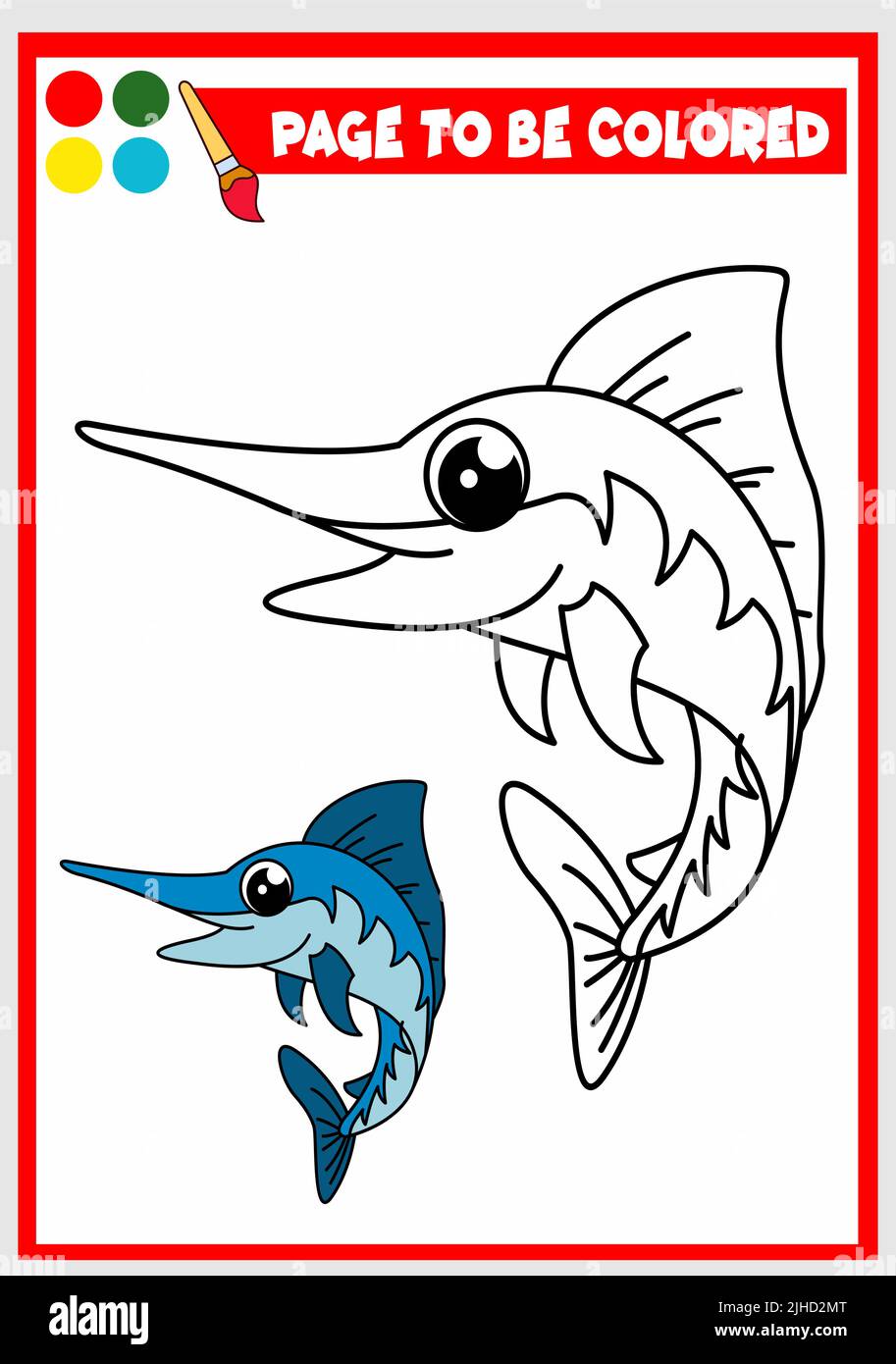 coloring book for kids. vector swordfish Stock Vector Image & Art - Alamy