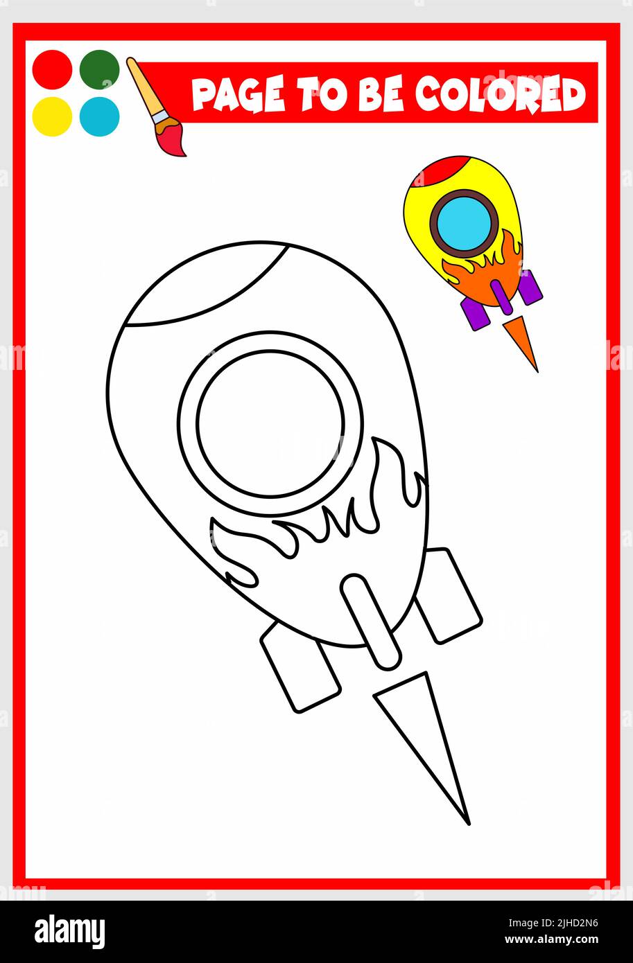 Kid drawing rocket Stock Vector Images - Alamy