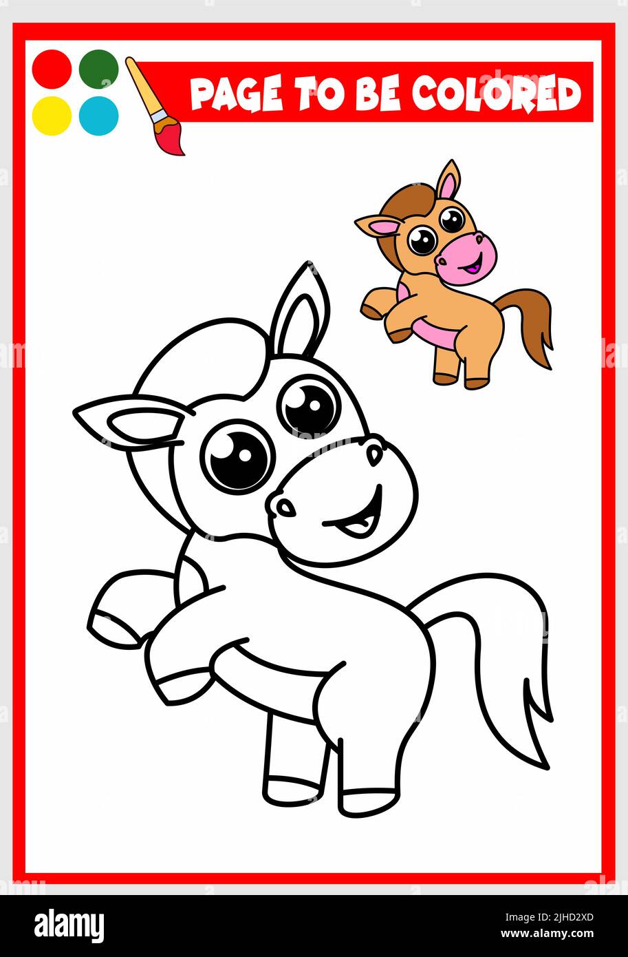 coloring book for kids. horse vector Stock Vector Image & Art - Alamy