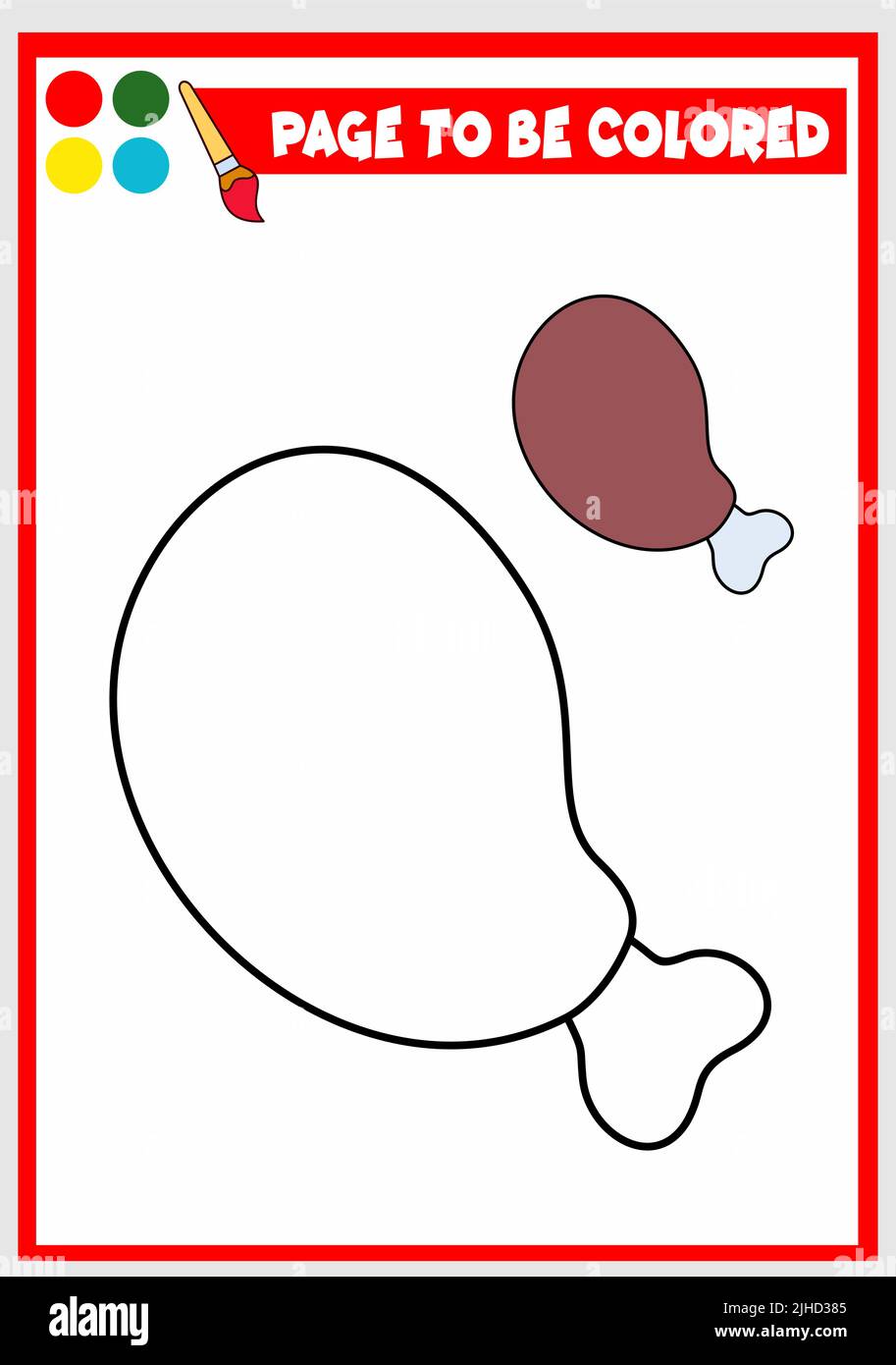 coloring book for kids. meat Stock Vector Image & Art - Alamy