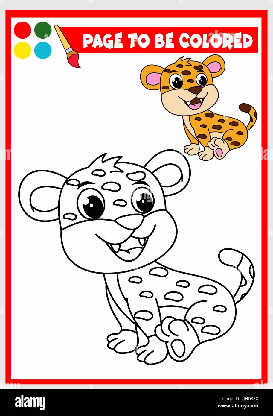 coloring book for kids. leopard Stock Vector Image & Art - Alamy
