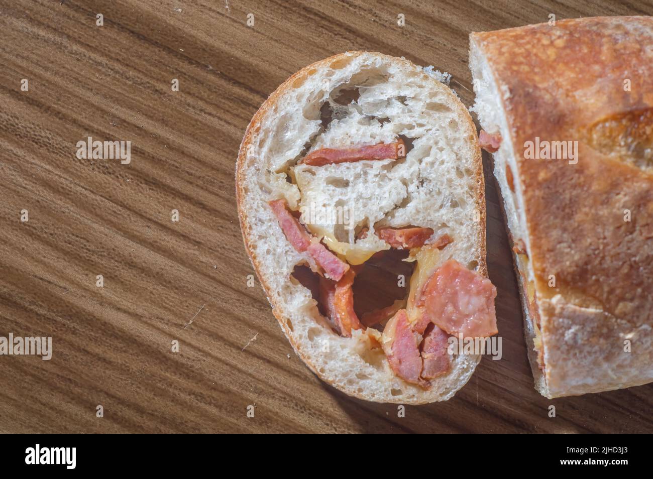 Handmade bread with natural fermentation stuffed with calabrian sausage ...