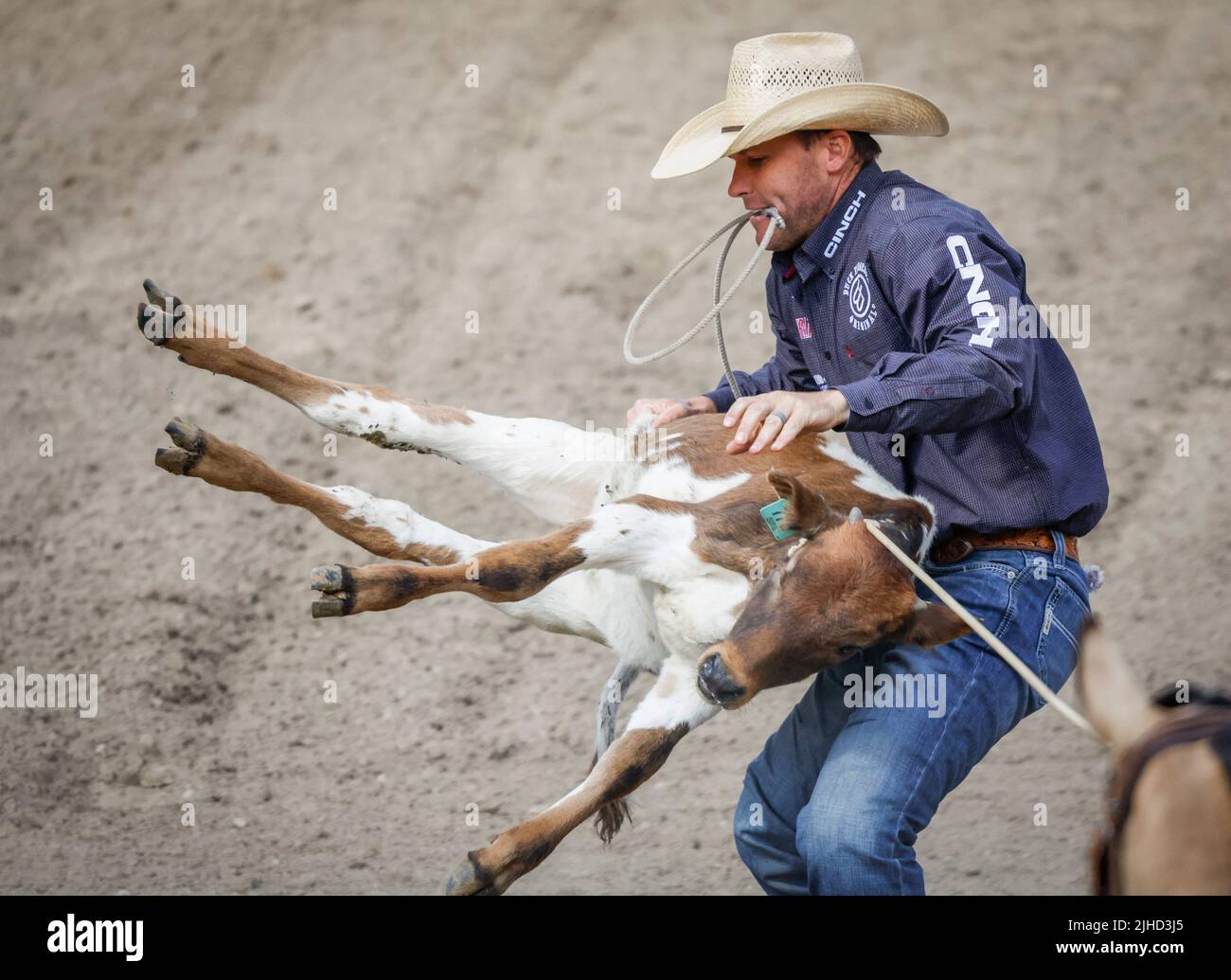 July 17, 2022, Calgary, AB, CANADA: Caleb Smidt, of Bellville, Texas ...