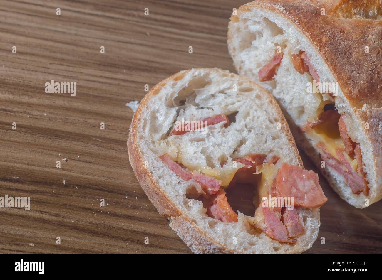 Handmade bread with natural fermentation stuffed with calabrian sausage ...