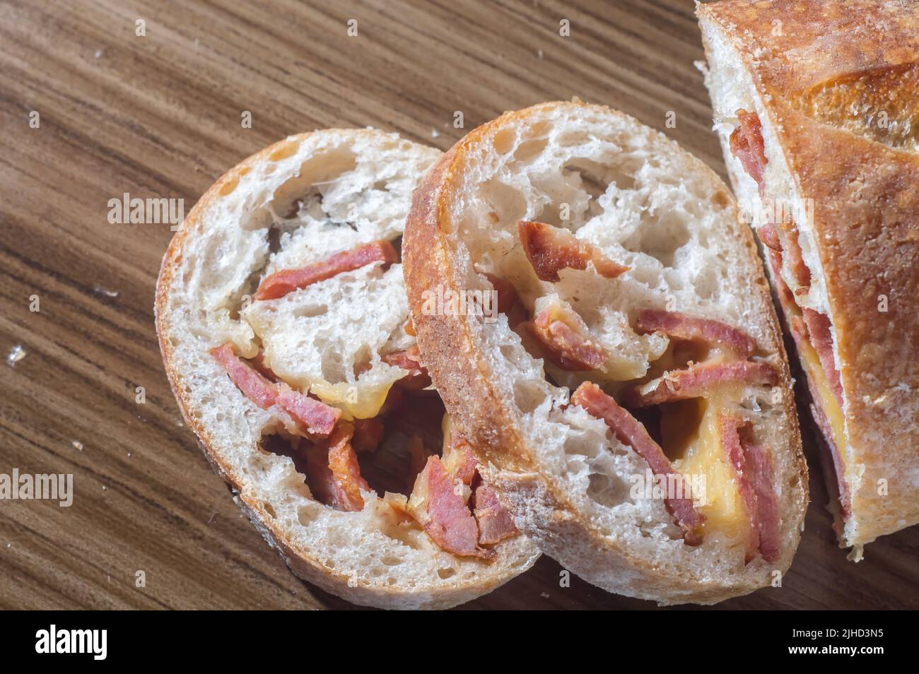 Handmade bread with natural fermentation stuffed with calabrian sausage ...