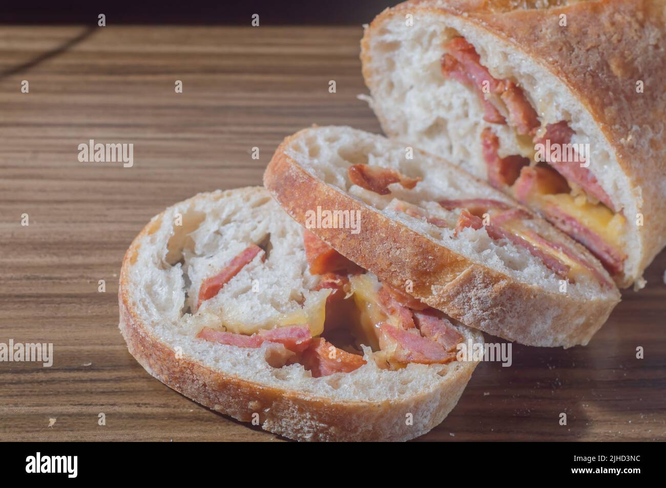 Handmade bread with natural fermentation stuffed with calabrian sausage ...