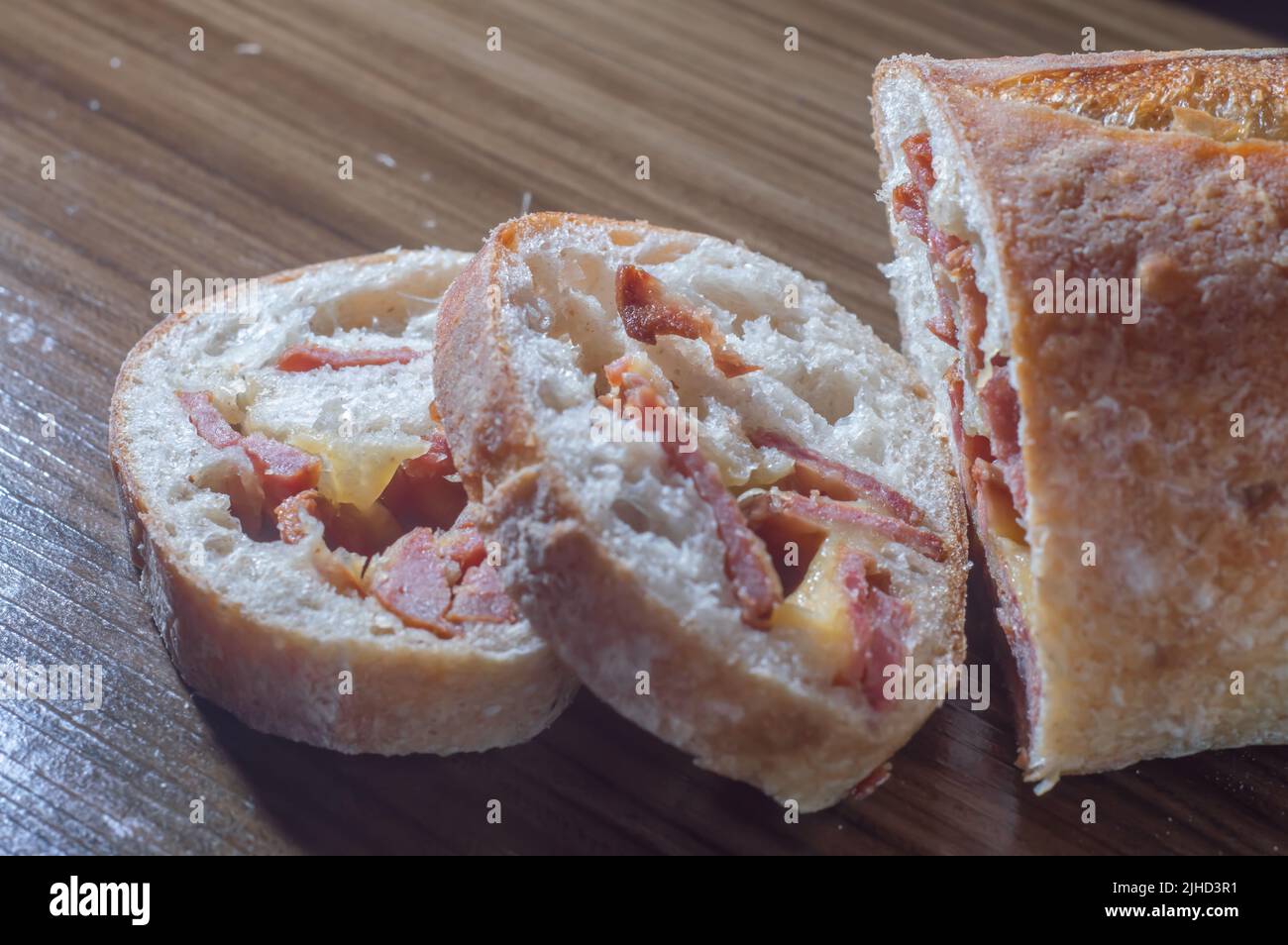 Handmade bread with natural fermentation stuffed with calabrian sausage ...