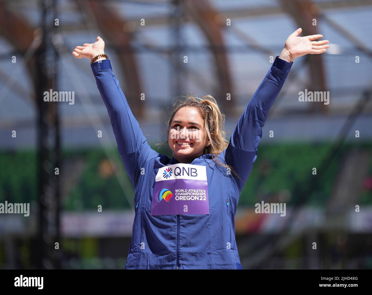 Eugene, USA. 17th July, 2022. Gold medalist Brooke Andersen of the ...