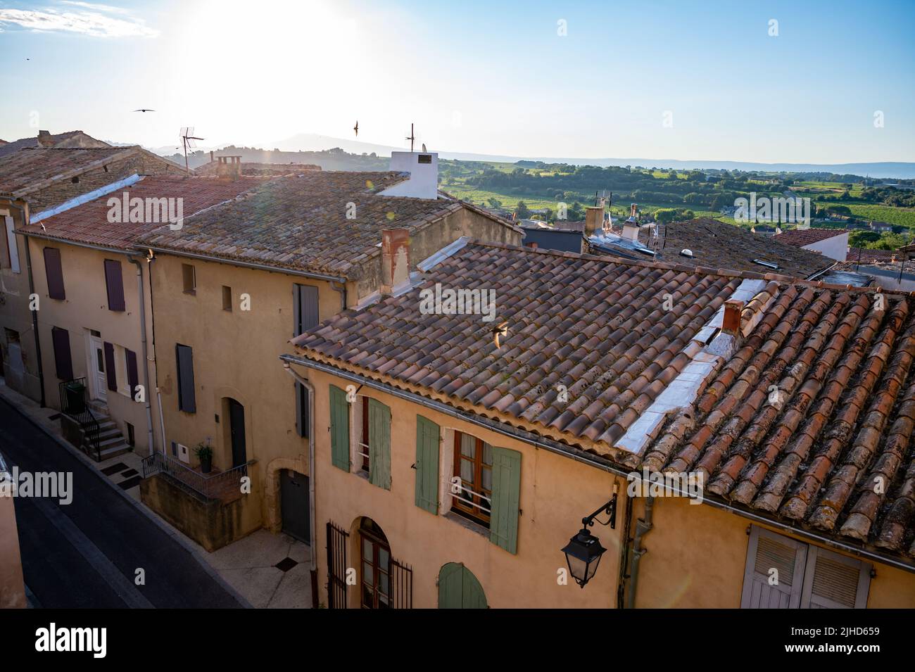 VIew on medieval buildings in sunny day, vacation destination, famous ...