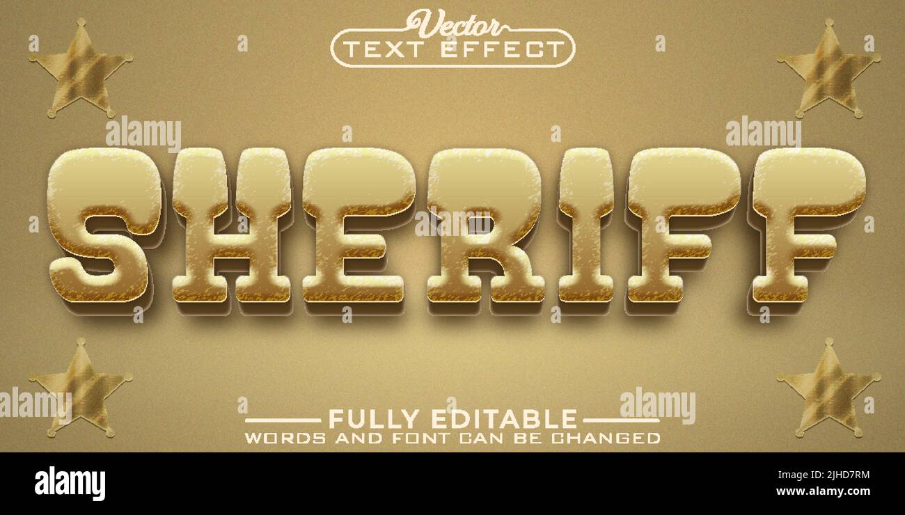 Cartoon Sheriff Editable Text Effect Template Stock Vector Image & Art ...