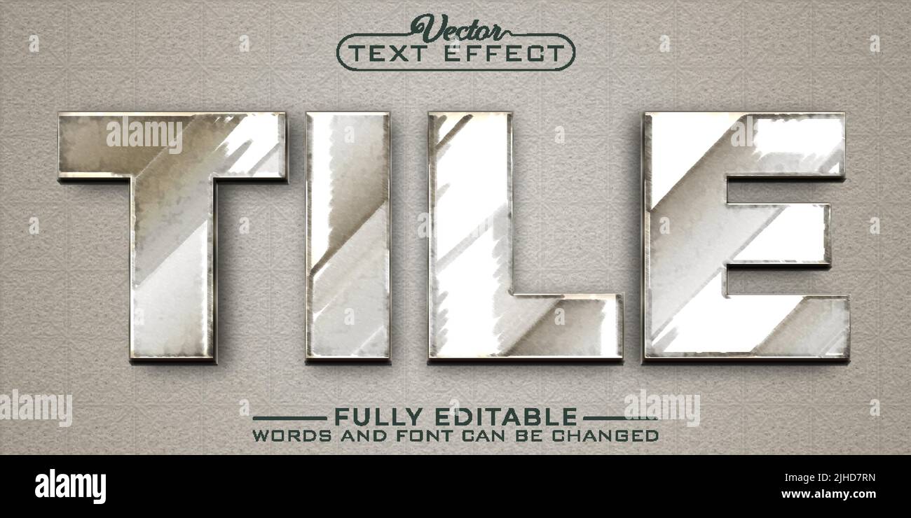 Bathroom Tiles Vector Editable Text Effect Template Stock Vector Image ...