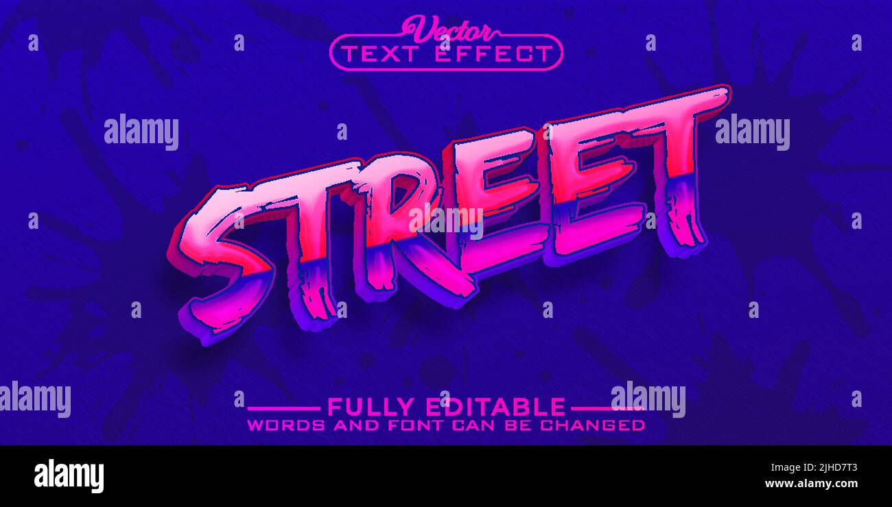 Colorful Street Vector Editable Text Effect Template Stock Vector Image ...