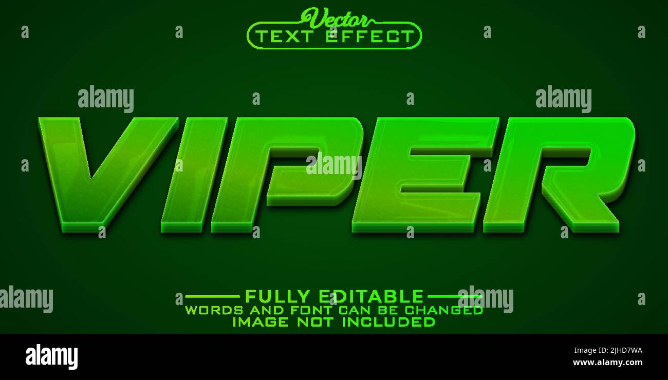 Green Viper Editable Text Effect Template Stock Vector Image & Art - Alamy