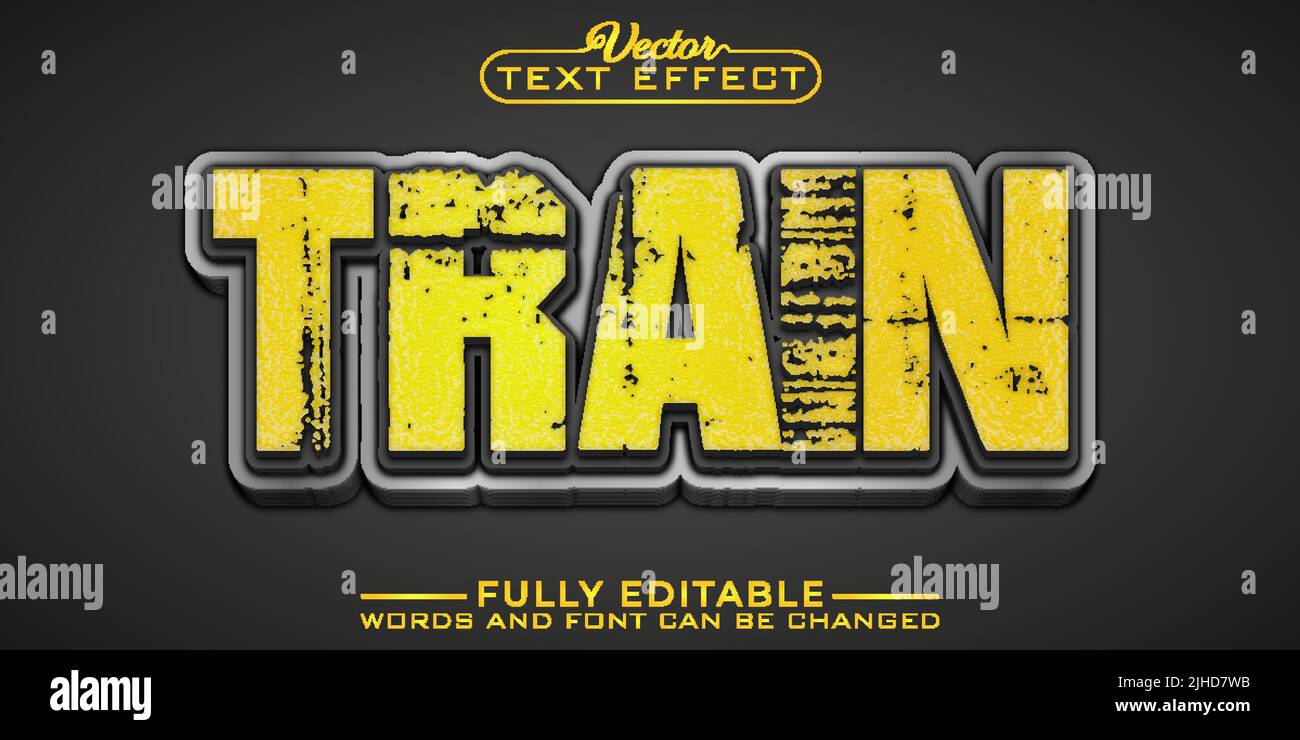 Train Editable Text Effect Template Stock Vector Image & Art - Alamy