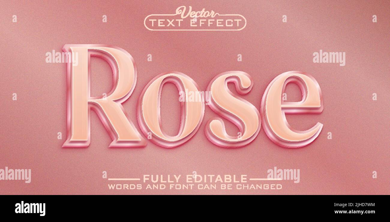 Rose Editable Text Effect Template Stock Vector Image & Art - Alamy