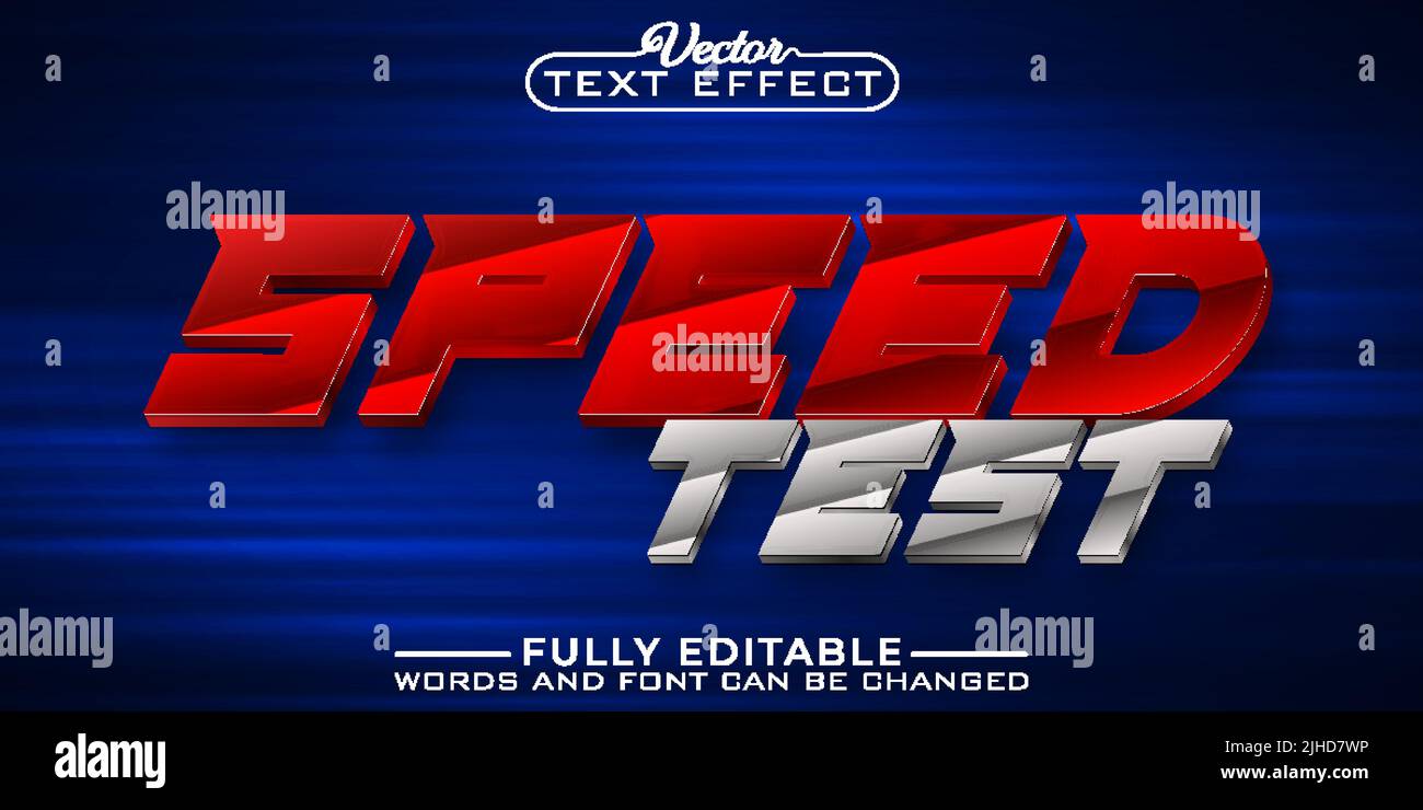 Speed Test Editable Text Effect Template Stock Vector Image & Art - Alamy